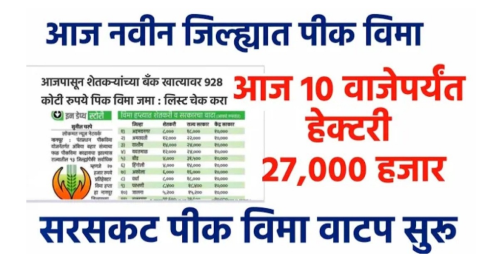 Pik Vima 2026 New Update : आज 36 जिल्ह्यातील शेतकऱ्यांच्या खात्यात पीक ...
